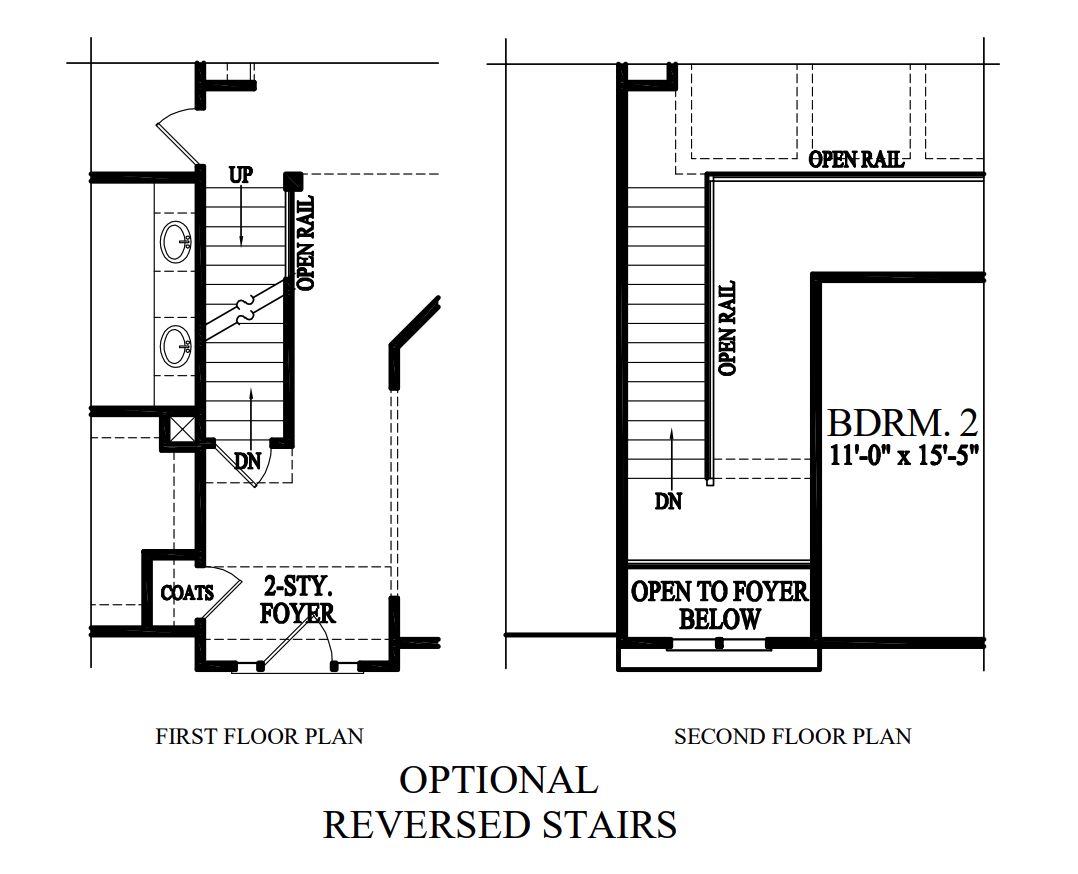 Tuscany Optional Reversed Stairs - Peachtree Residential